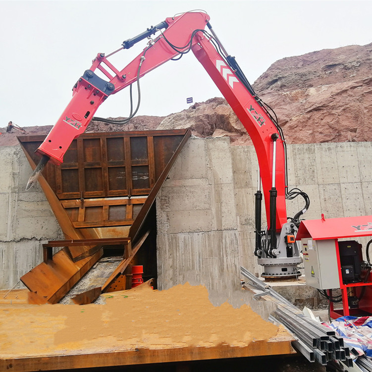Rock Breaker Boom System Was Installed At The Hopper - Rockbreaker