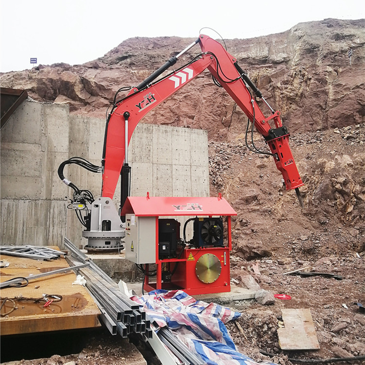 Rock Breaker Boom System Was Installed At The Hopper - Rockbreaker